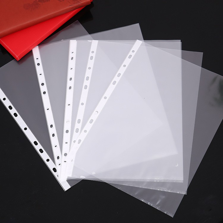 11-hole 100pcs document bag A4 clear transparent loose-leaf bag sheet ...
