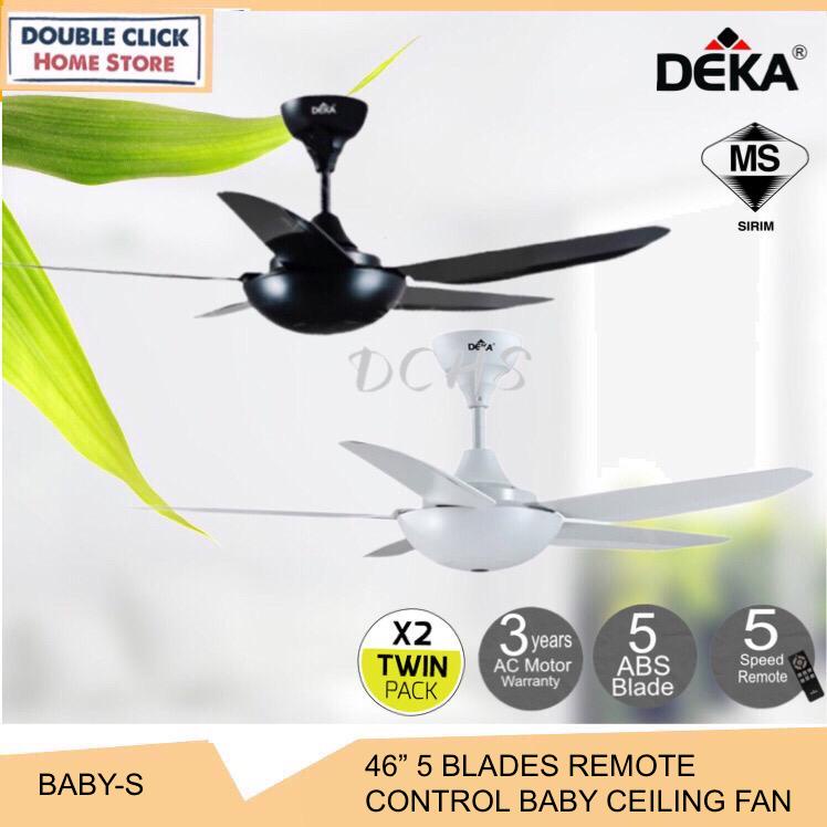 (Twin Pack) Deka Baby S 46" 5 Blades Remote Control Baby Ceiling Fan ...