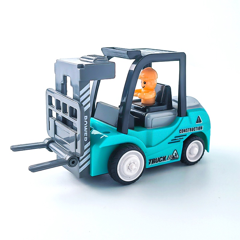 Metal Toy Cars Pull Back Engineering Truck Excavator Forklift Vehicles ...