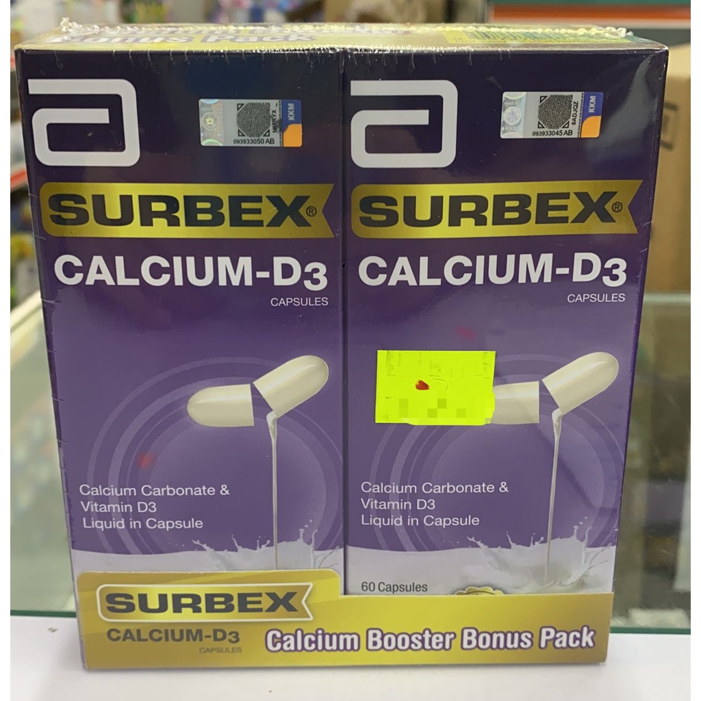 Abbott Surbex Calcium-D3 Value Pack 2x60's capsules | Shopee Malaysia