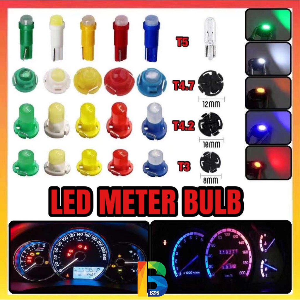 LED METER BULB T5/T4.7/T4.2/T3 Bulb AirCond Meter RPM Kereta Axia Viva ...