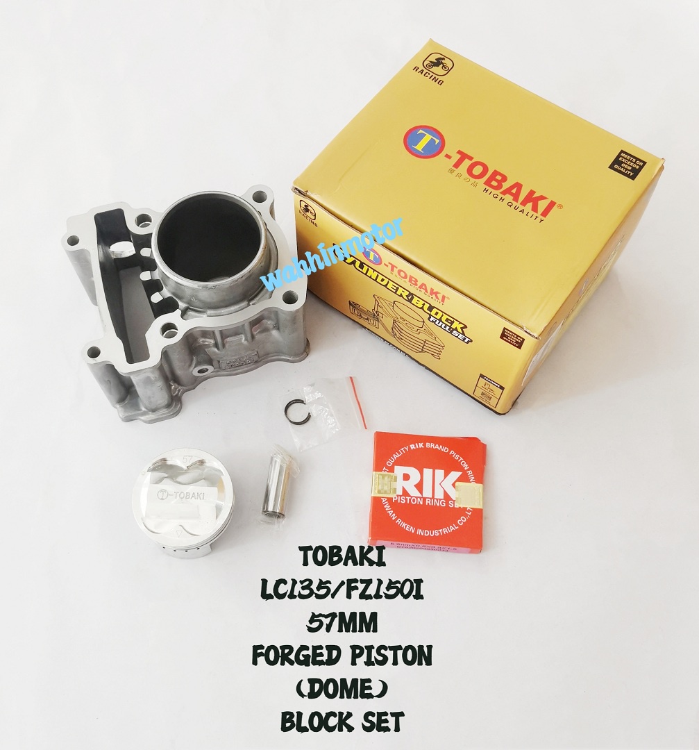 [ TOBAKI ] LC135 FZ150I Y15ZR CERAMIC ALUMINIUM RACING BLOCK DOME FORGED PISTON 57MM RACING ...