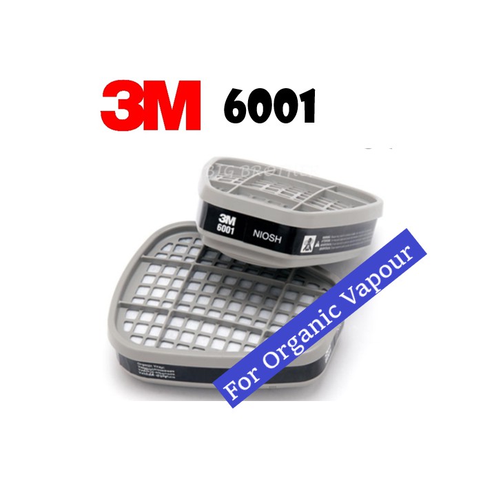 3M 6001 Organic Vapor Cartridge Ready Stock ( To be used with 6200 / 6502 Respirator ) | Shopee ...