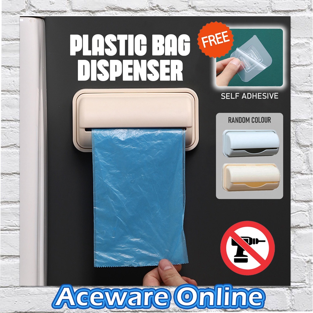 Wall Mounted Plastic Bag Holder Grocery Trash Bag Dispenser Plastic Bag ...
