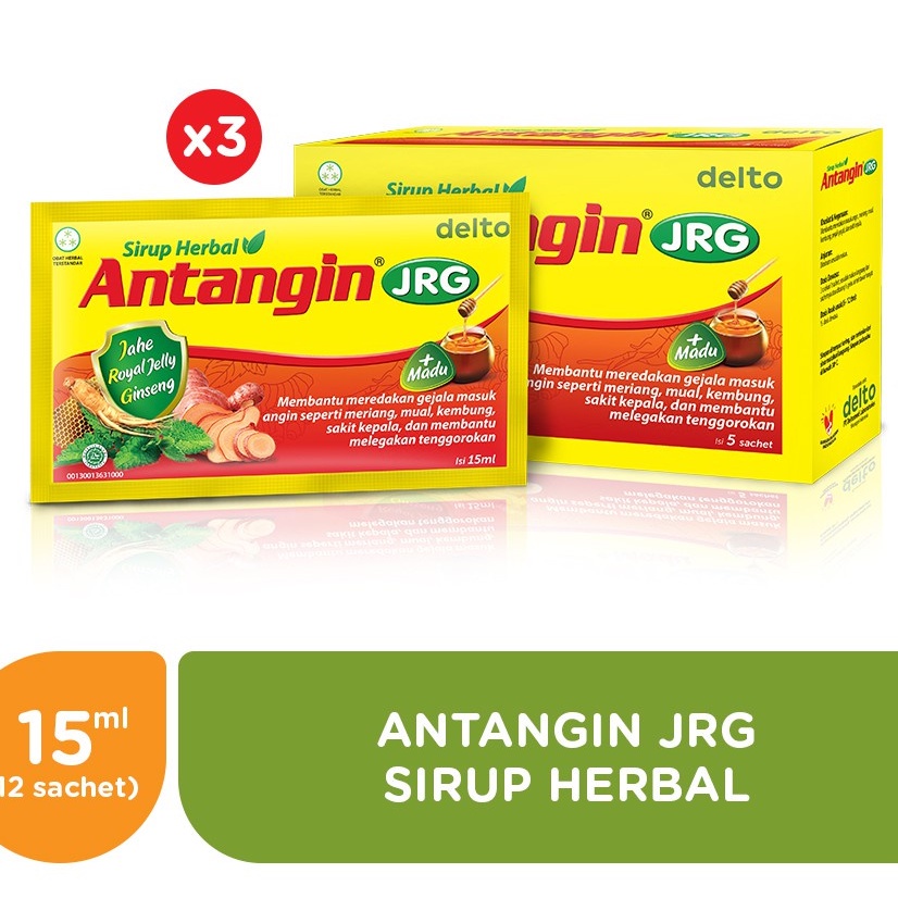 Liquid Antangin JRG Herbal Syrup Box contains 12 sachets / Liquid ...