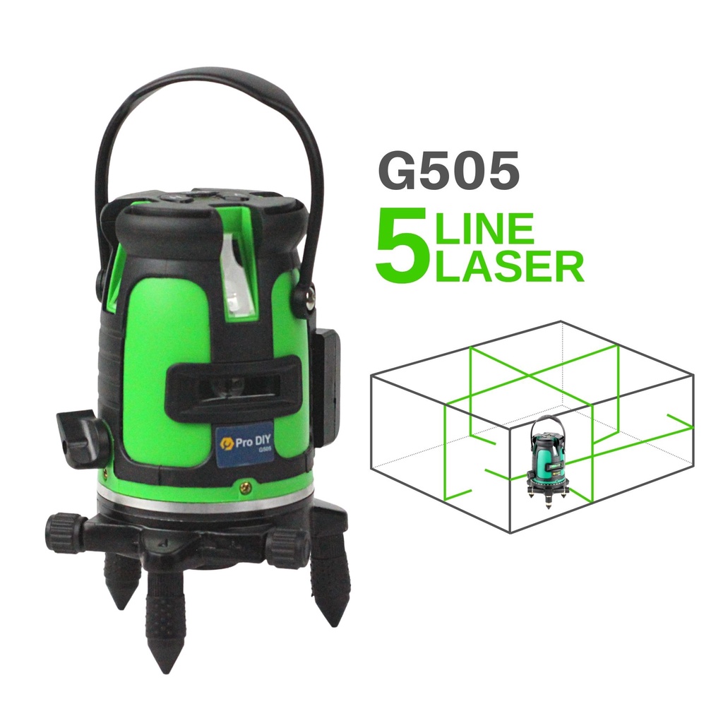 PRODIY 2 Line 3 Line 5 Line Green Laser Level 360° Rotary Automatic ...