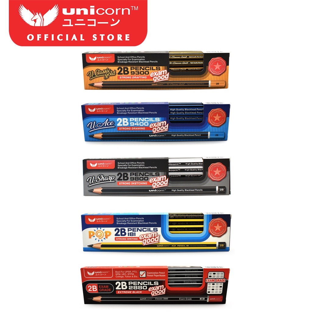 Unicorn 2B Pencil / Pensel 12's | Shopee Malaysia