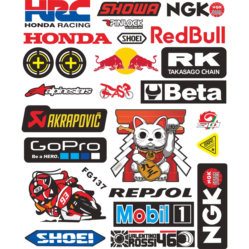 For yamaha honda reflective sticker for motorcycle helmet stickers ...