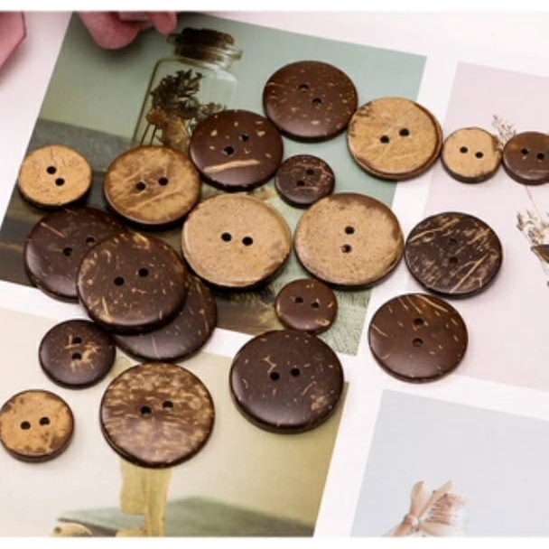 "Ready Stock" Original Coconut Button Butang Kayu Terbaru 10pcs ...