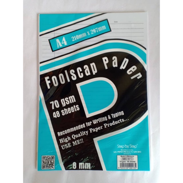A4 Foolscap Paper / Exam Test Pad Paper / Kertas Foolscap / Kertas ...