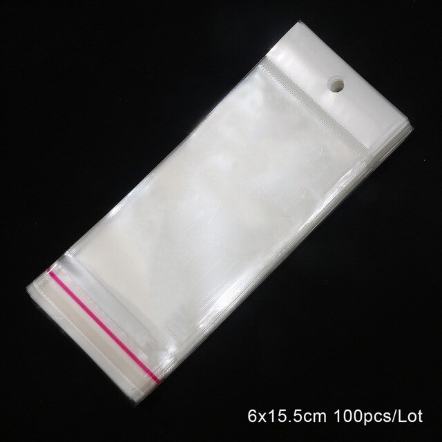 100Pcs Transparent Self Adhesive Seal Plastic Storage Bag OPP Pack Bag ...