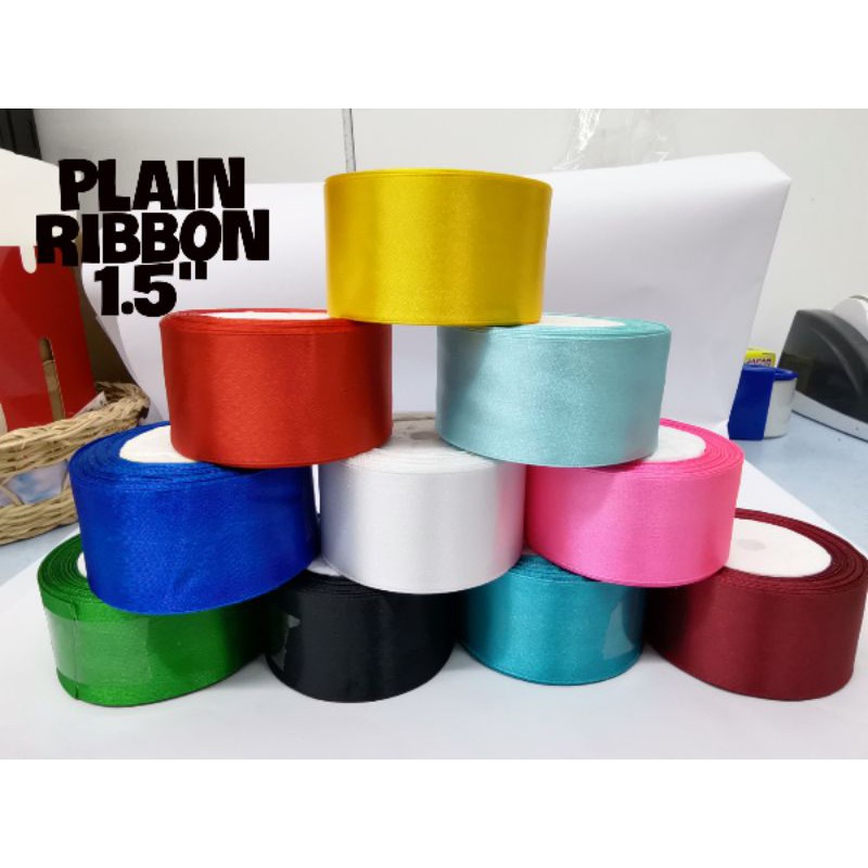 🎀 1.5 inci SATIN Ribbon Reben Riben Gift Satin Organza Flower Bouquet ...