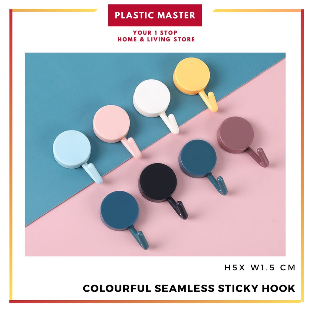 Color Seamless Sticky Hook Hanger Household Kitchen Wall Hanger Ready ...