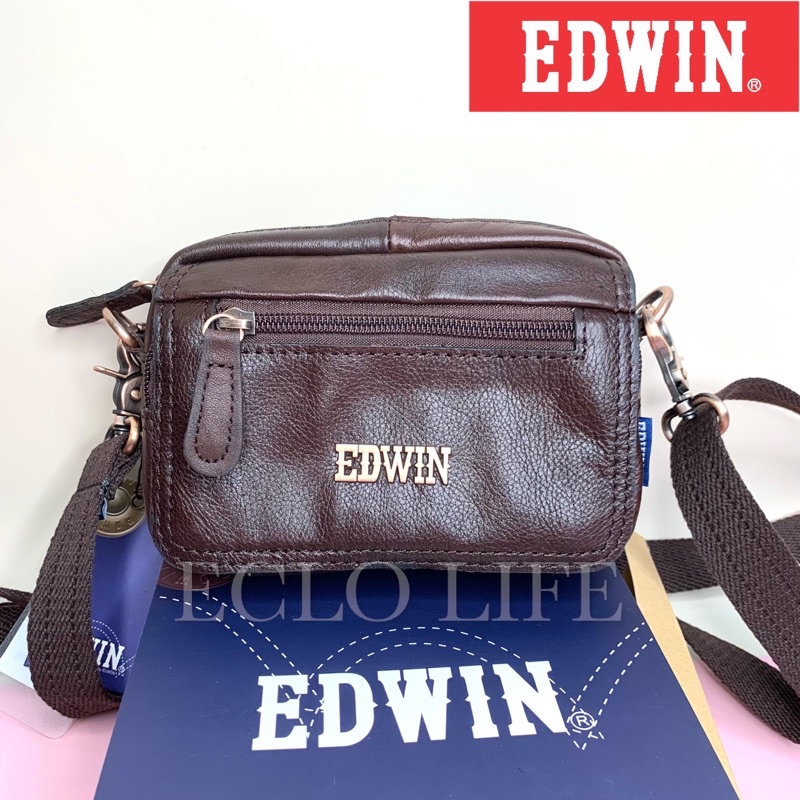 Edwin Sling Bag Pouch Bag (2 in 1) Original Genuine Leather Attach With ...