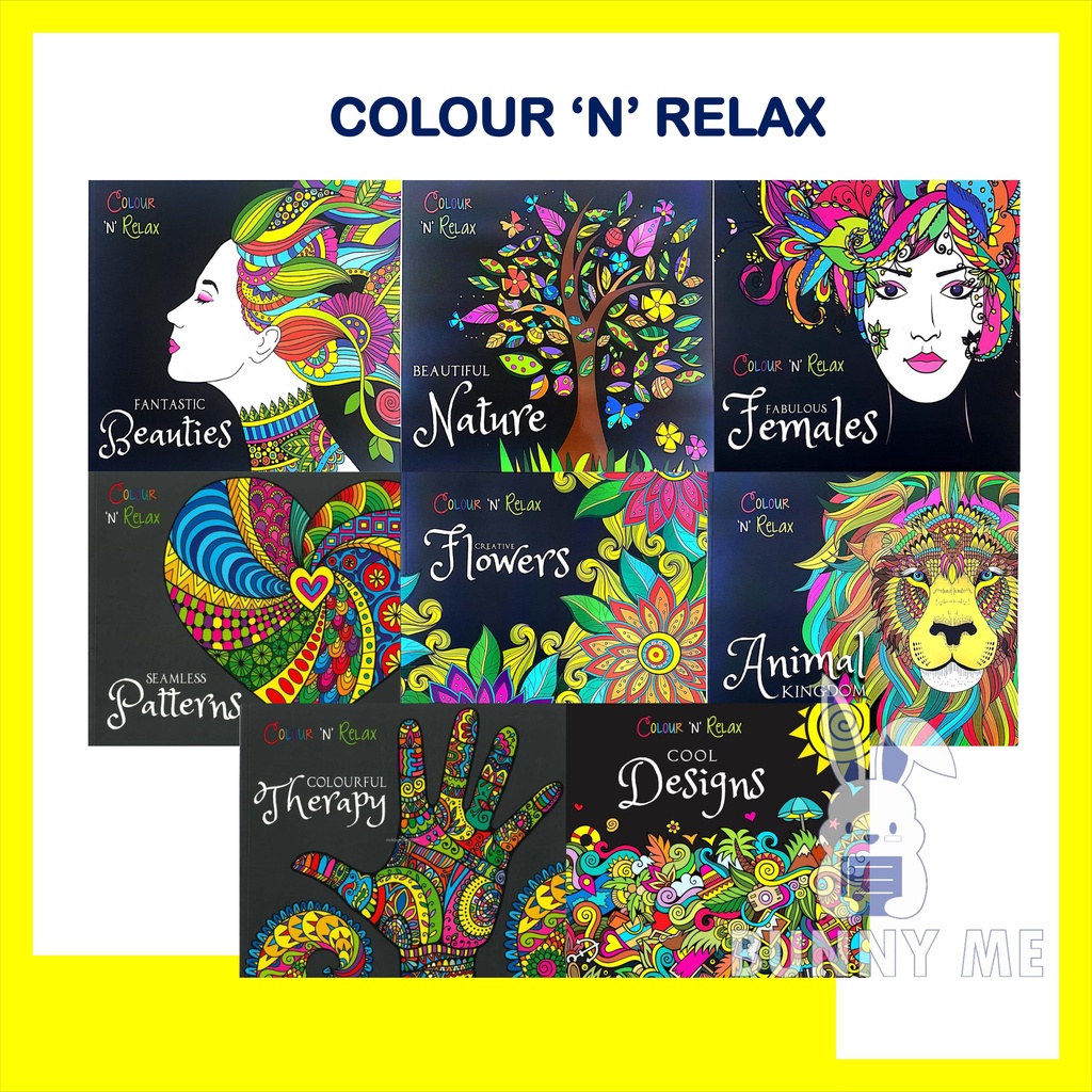 COLOUR ‘N' RELAX COLOURING BOOK / BUKU WARNA - MIND TO MIND | Shopee ...