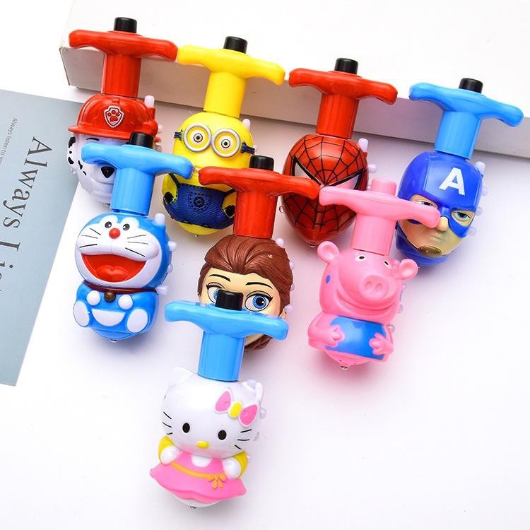Cartoon Spinning Tops Toy Spinner Gyro With Music Laser Flash Light for ...