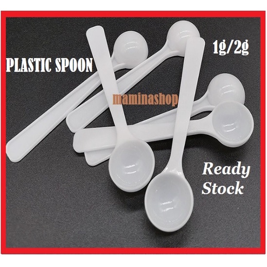 1gram & 2gram Plastic Spoon Powder Spoon Liquid Spoon Small White ...