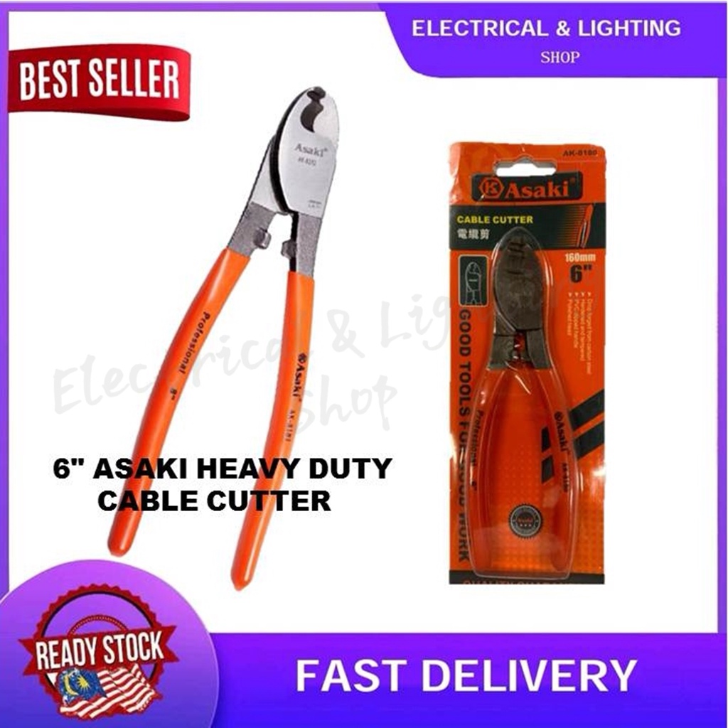 [ 100% ORIGINAL ] 6" ASAKI HEAVY DUTY CABLE CUTTER (AK-8180) | Shopee ...