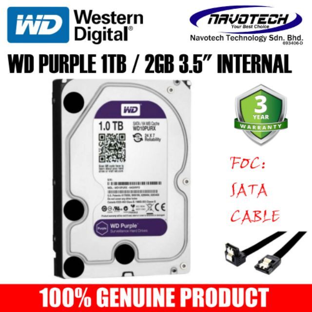 WD Purple Internal Surveillance HDD WD Blue (1TB/2TB/3.5") WD10PURZ ...