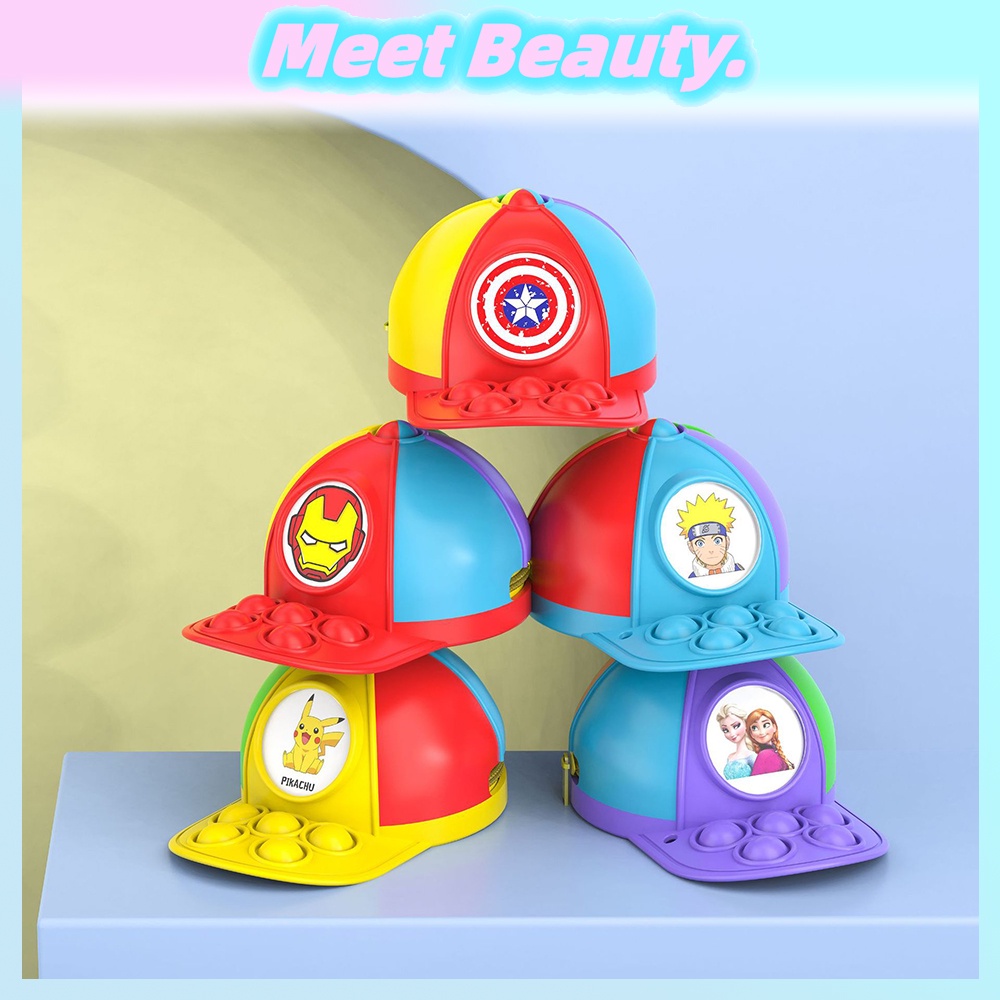 Pop It Fidget Toys Squishy Funny Hat Coin Purse Pop It Office Reliever ...