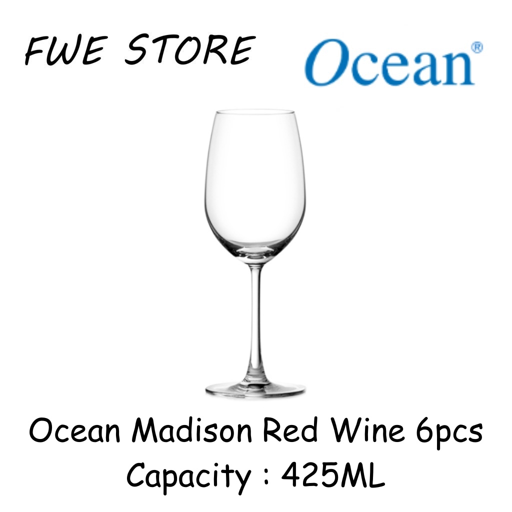 Ocean Glassware 1015R15 Madison Red Wine Set of 6pcs - 425ml | Shopee ...