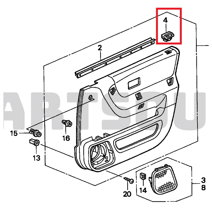 Honda CRV g1 Front Door Lock Push Button Cover Plastic Inner cr-v g1 ...