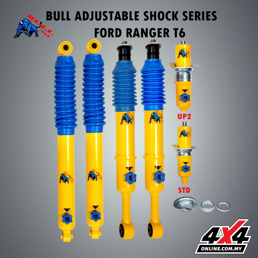 FORD RANGER T6 BULL 4X4 ADJUSTABLE GAS SHOCKS ABSORBER SERIES | Shopee ...