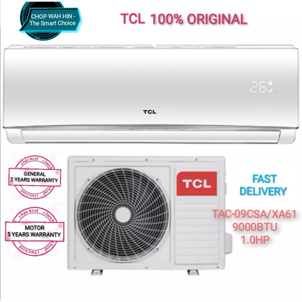[New] TCL Air Conditioner 1.0HP Non-Inverter TAC-09CSA/XA61 INDOOR ...