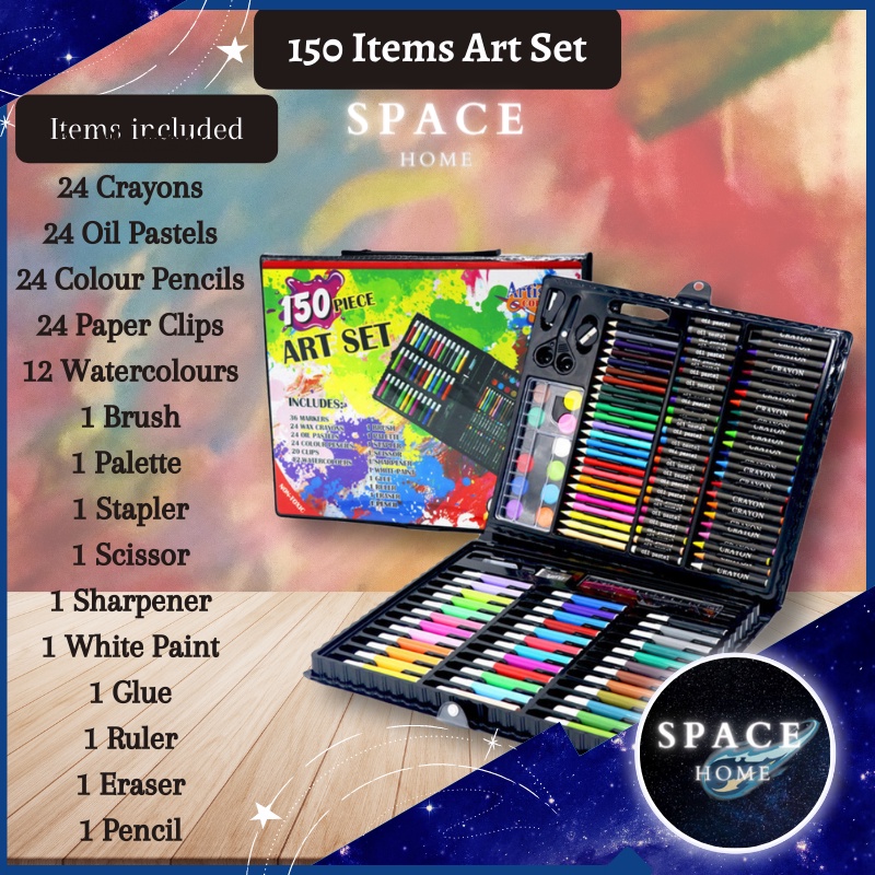 SPACE Kids Painting Pen Colour Crayon Marker Pencil Drawing Art Brush ...