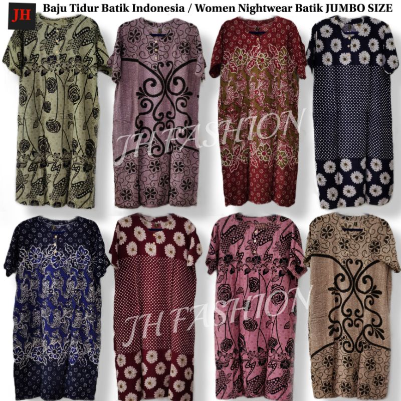 🔥Ready Stock 🔥Baju Tidur Batik Indonesia / Women Nightwear Batik JUMBO ...