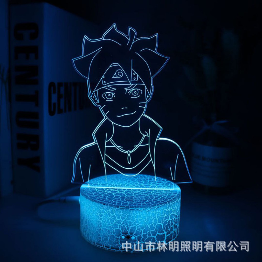 White Remote 16 Colors Anime Naruto LED Night Light Uchiha 3D Lamp ...