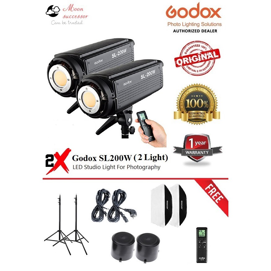 Godox Professional SL-200W/ SL200W Continuous LED Studio Light 5600K ...