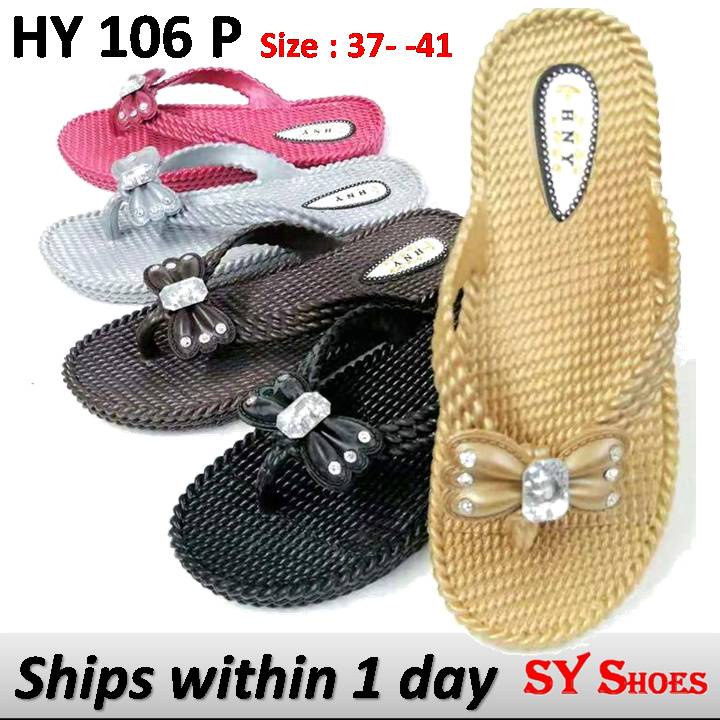 (SY Shoes) Women PVC Rubber Slippers/Lady Flip Flop Sandals (HY 106) | Shopee Malaysia