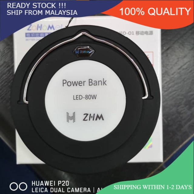 Original 10,000mah Magnetic Power Bank come with 80w LED Light | Shopee ...