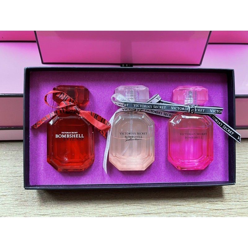 Victoria's Secret BOMBSHELL Fragrance Miniature Perfume Gift Set 3in1 ...
