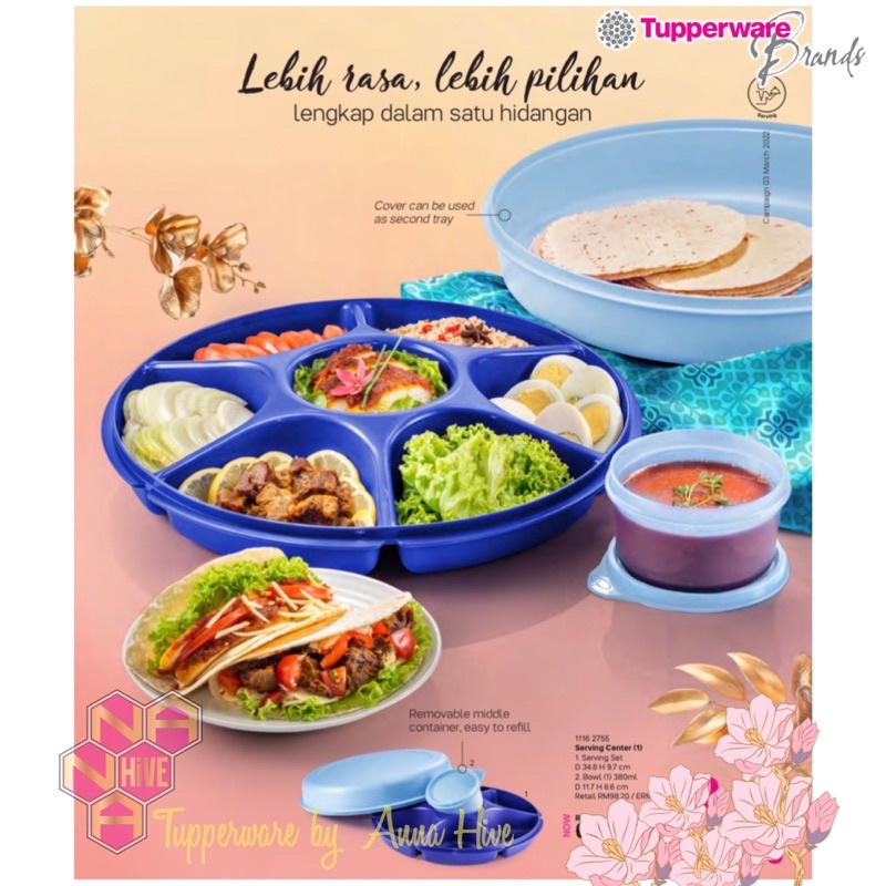 Tupperware Serving Center (1)/ Spinning Tray (1) or Combo - Blue ...