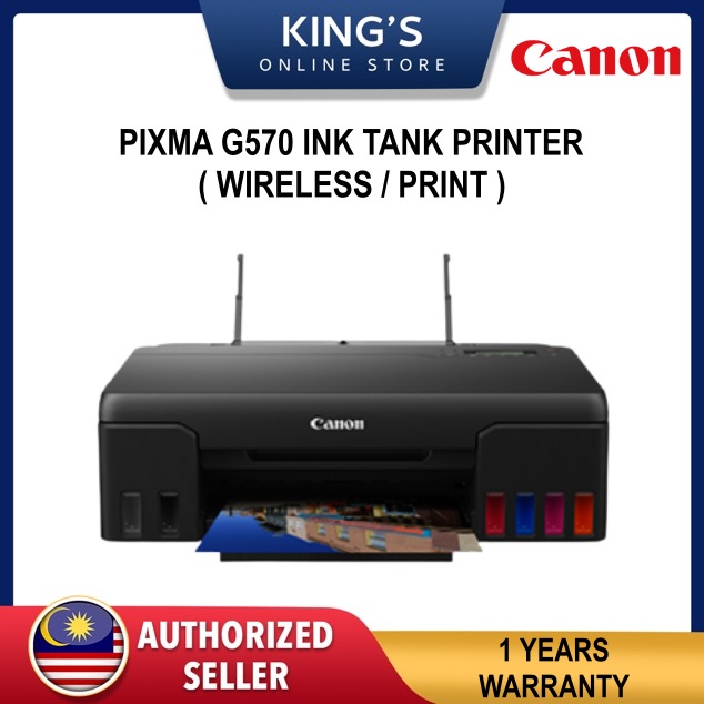 CANON G570 Pixma Single Function Ink Tank Wireless Photo Printer 6 ...