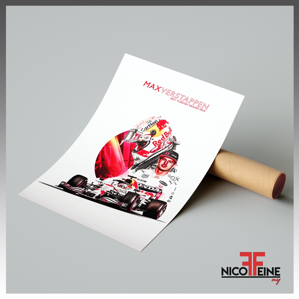[Poster Only] Max Verstappen MV33 2021 Turkish GP Formula 1 F1 Racing ...