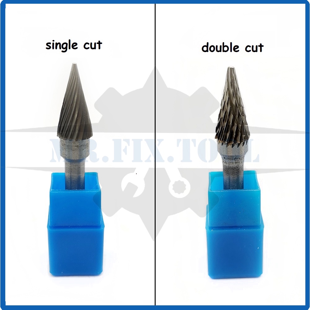 1pcs 10x6mm Tungsten Carbide Burr 6mm Single Cut Double Cut Rotary ...