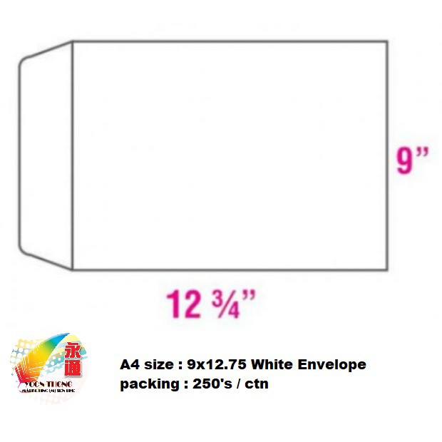 LION ENVELOPE (WHITE / GIANT MANILA 100G) SIZE : 9x12/10x15/12x16/14x17 ...