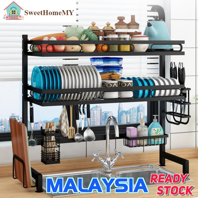 Ready Stock~ Stainless Steel Kitchen Dish Rack Rak Pinggan Rak Dapur ...