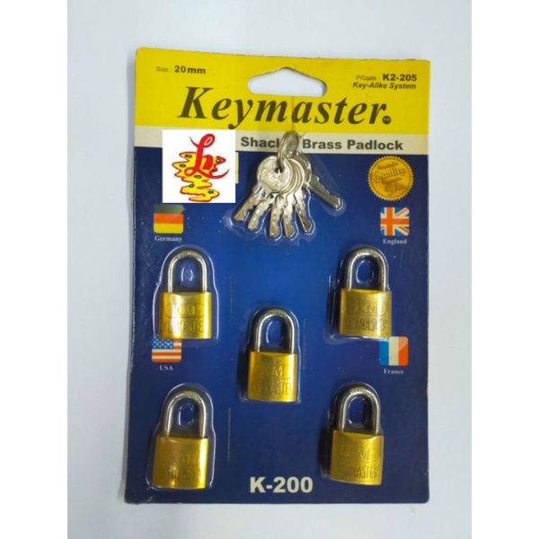 20mm Keymaster Standard Shackle Brass Padlock Key Alike | Shopee Malaysia