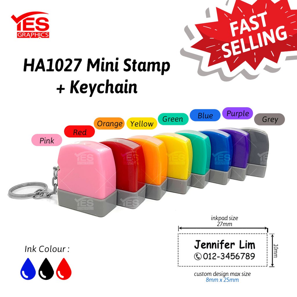 Mini Stamp & Keychain HA1027 Portable Nurse, Teacher, Student, Name Pre ...
