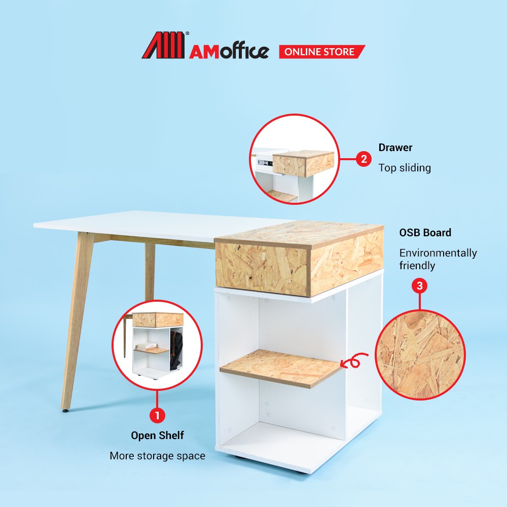 AM Office Acozy OSB Board Student Home Working Desk Study Desk Computer ...
