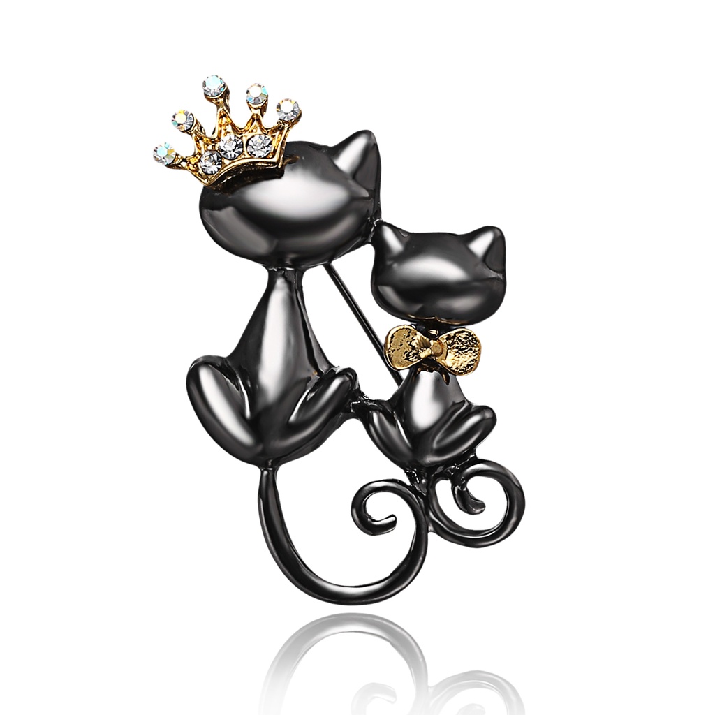 Fashion Cartoon Animal Double Cat Brooch Pin Women Charm Birthday Gift ...