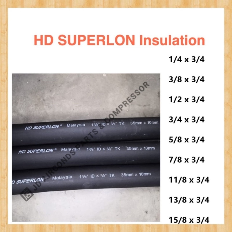 SUPERLON Insulation Aircond Pipe HD For Copper Pipe 3/4 Per Length ...