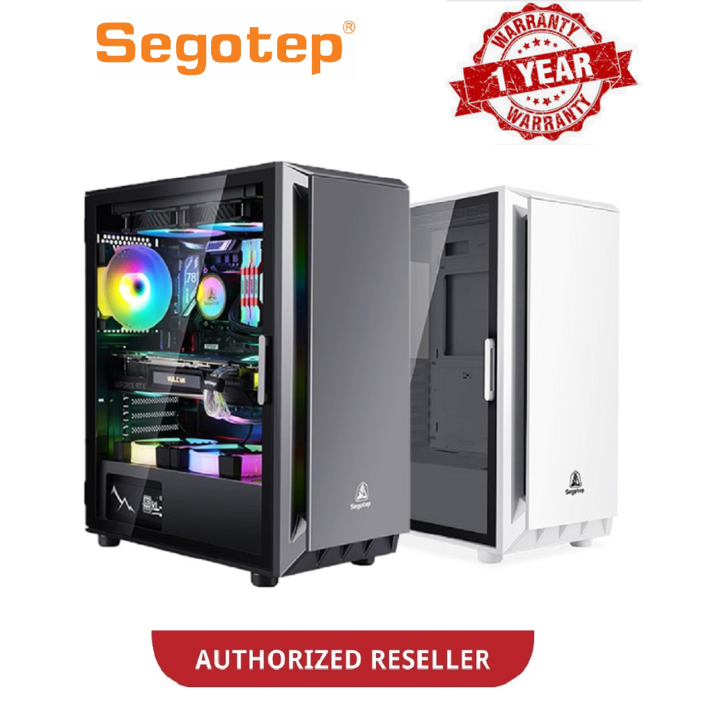 Segotep Gank 5 RGB ATX Tempered Glass Gaming Casing FREE 3xRGB Fan ...