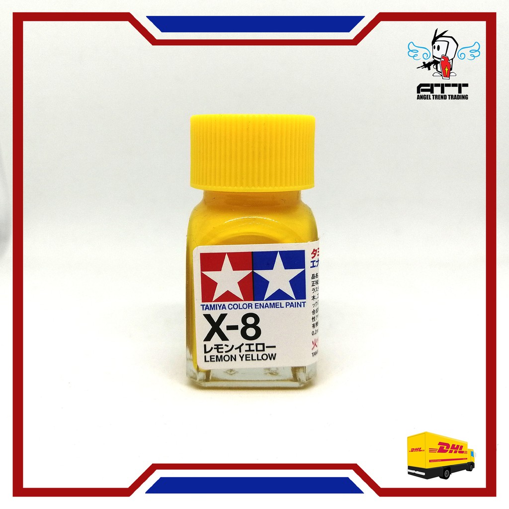 TAMIYA X-8 LEMON YELLOW ENAMEL 10ML (Gunpla Gundam Paint ModelKit Resin ...