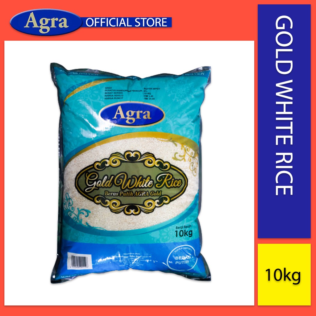 Agra Gold White Rice / Beras Putih Gold (Imported) - 10kg | Shopee Malaysia