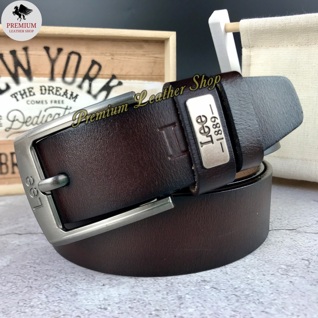 1.5inch wide Leather Belt Lee Jeep Men Casual Belt 100% Genuine Cowhide ...